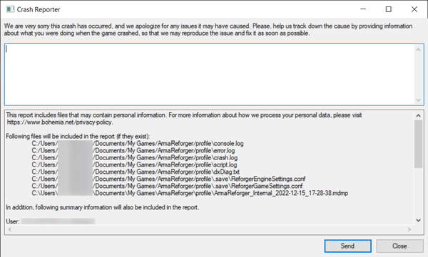 Crash Report – Arma Reforger - Bohemia Interactive Community
